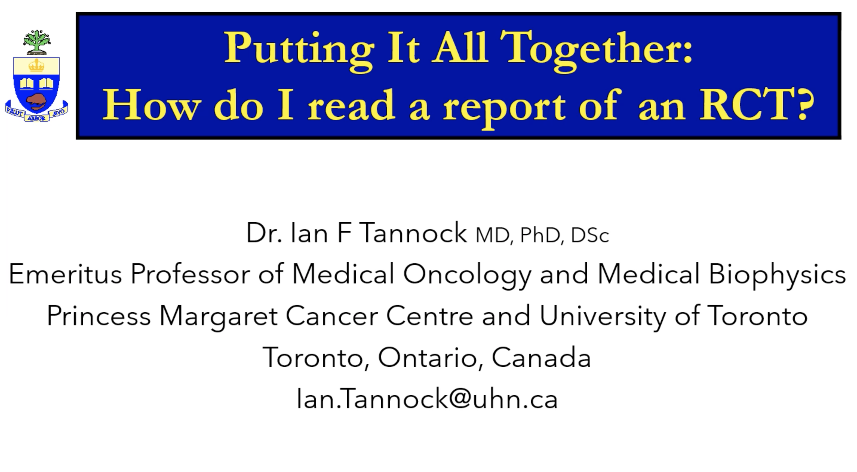 Masterclass in Critical Appraisal | Oncology | School of Medicine ...